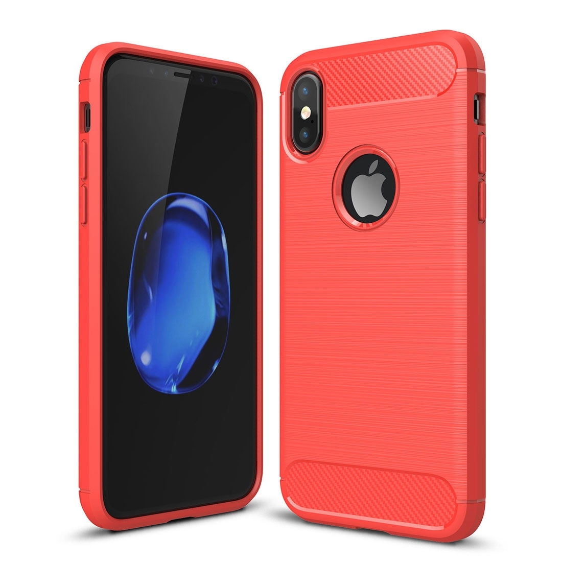 iPhone X Carbon Fibre Full Protection Cover Drop Safe Shock Absorbing ...